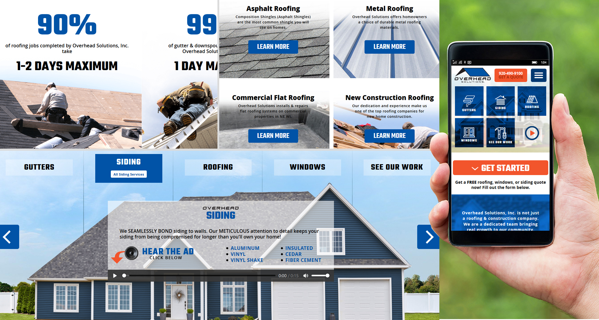 Overhead Solutions Web Developer | Roofing Contractor Website Design ...
